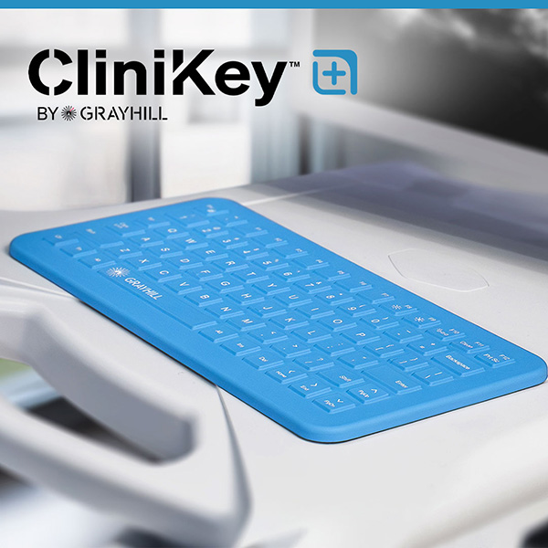 CliniKey Medical Panel-Mount Keyboard for Harsh Disinfectants and Heavy ...