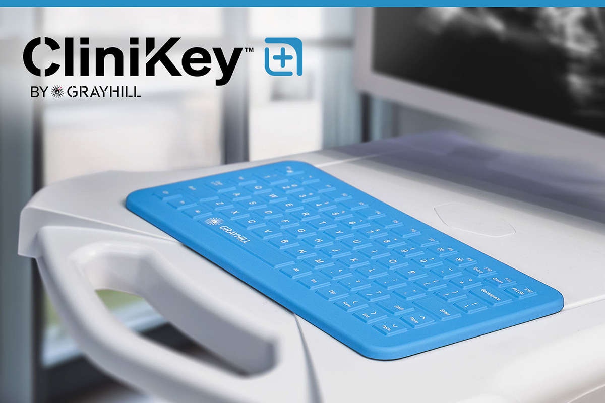 CliniKey Medical Panel-Mount Keyboard for Harsh Disinfectants and Heavy ...